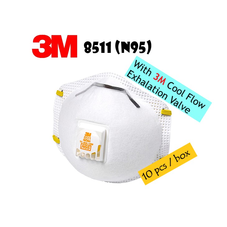 3M 8511 N95 Particulate Reusable Respirator c/w Cool Flow Valve ...