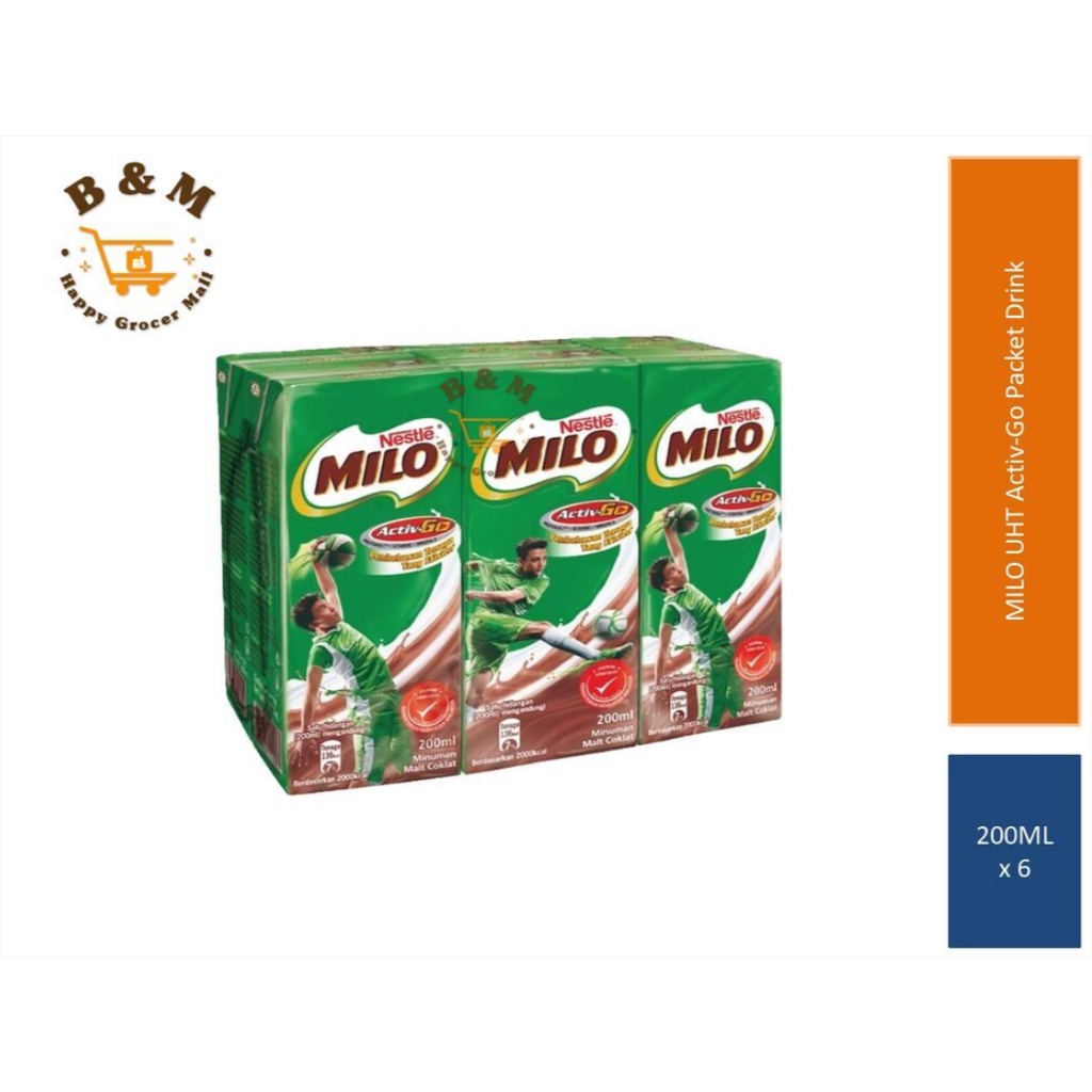 Nestle MILO Activ-Go UHT 200ml x 5's + 1's exp 30/9/24 | Shopee Malaysia