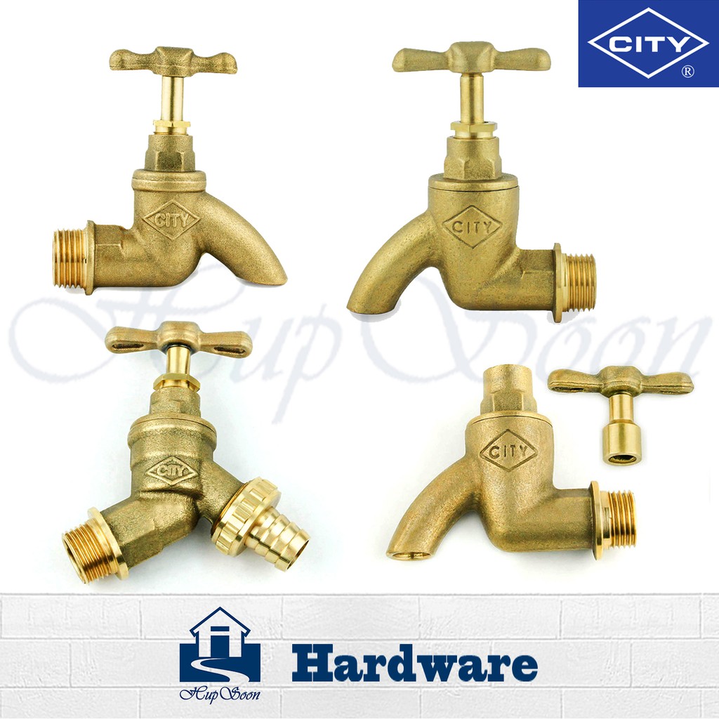 CITY 1/2" Brass Water Bib Tap Light Duty / Heavy Duty / Loose Key ...