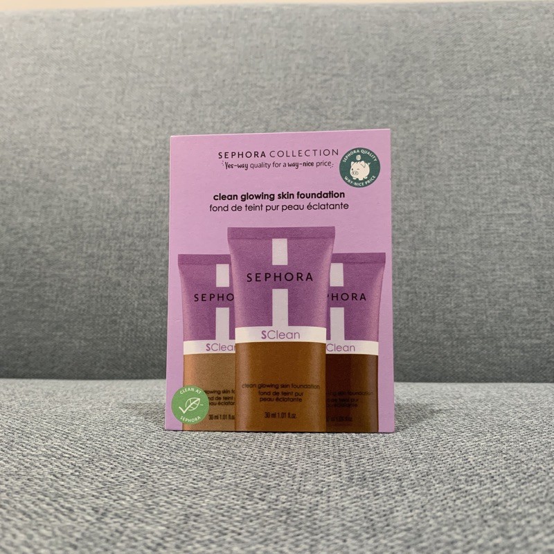 Sephora Collection Clean Glowing SKin Foundation 3x0.5g Sample Card ...