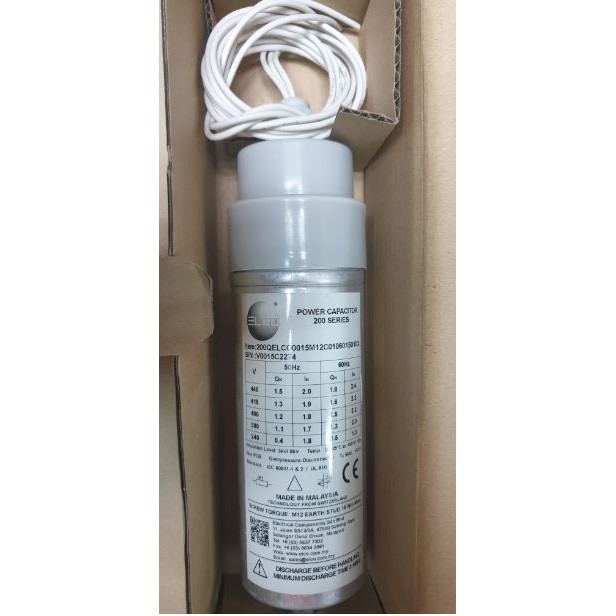 ELCO Capacitor cap bank 440v 525v power capacitor with cable | Shopee Malaysia