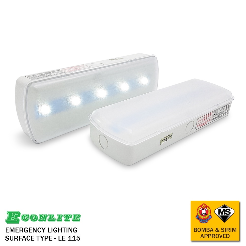 [SIRIM /BOMBA /JKR APPROVAL ] ECONLITE LED EMERGENCY LIGHT - LE115 ( LAMPU KECEMASAN ) | Shopee ...