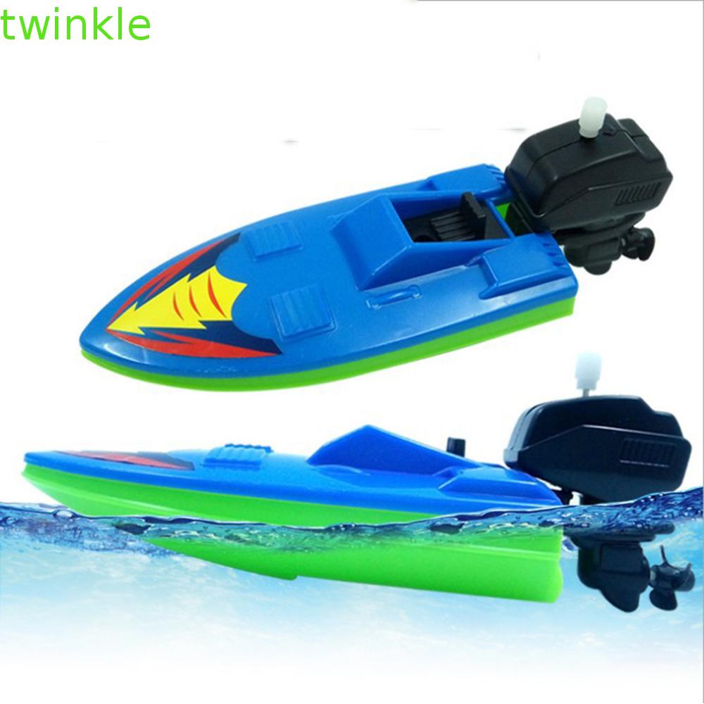 TWINKLE1 Kids Playing Wind Up Toy Bath Toy Speed Boat Ship Clockwork ...