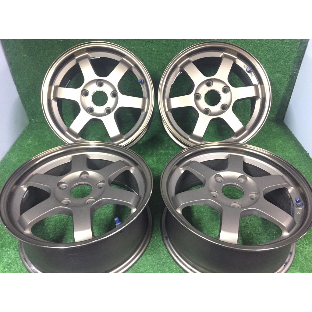 Rays Volk Racing TE37 Brown Wheels 114.3x5 15x6.5jj +45 Ori Japan ...