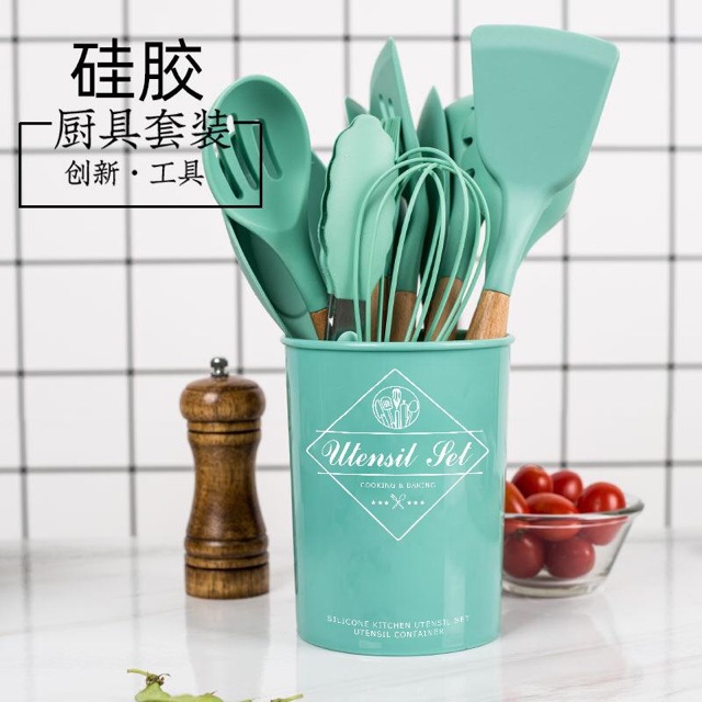 [Ready Stock - Ship From Malaysia] Silicone Kitchen Utensil Set 12pcs ...
