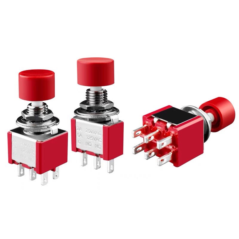 Round cap self-reset inching button switch PS-102 202 3-pin 6-pin push ...