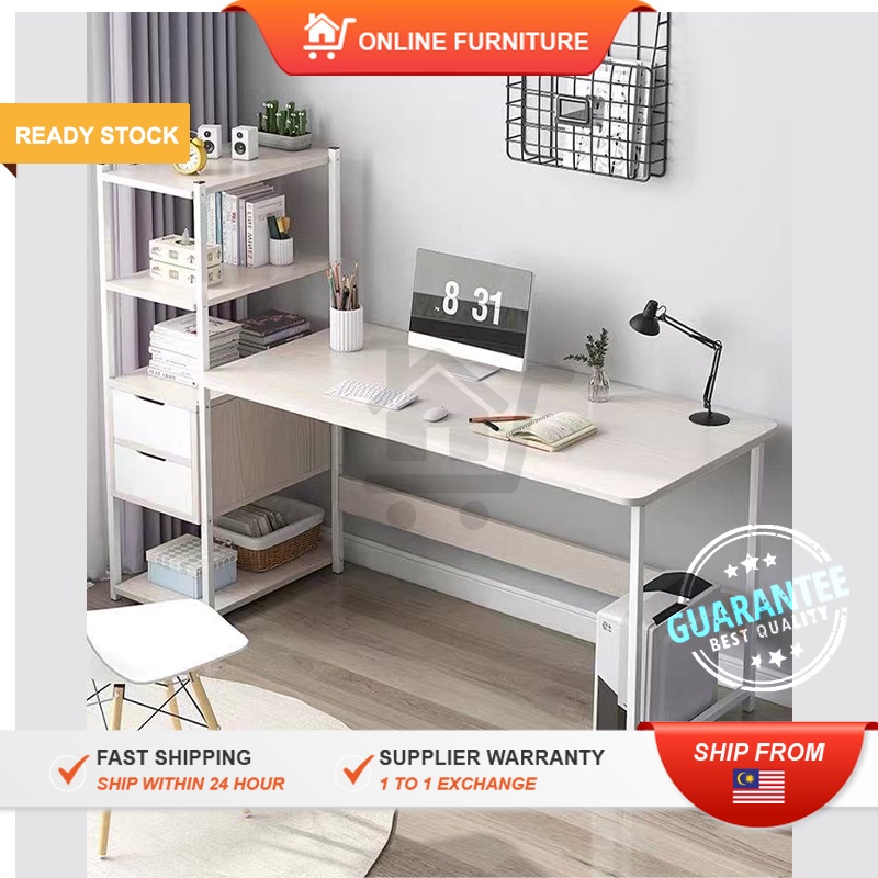 𝗥𝗘𝗔𝗗𝗬 𝗦𝗧𝗢𝗖𝗞 [ Ship 24H ] : Study Computer Table Laptop Desk With 4 Tier ...