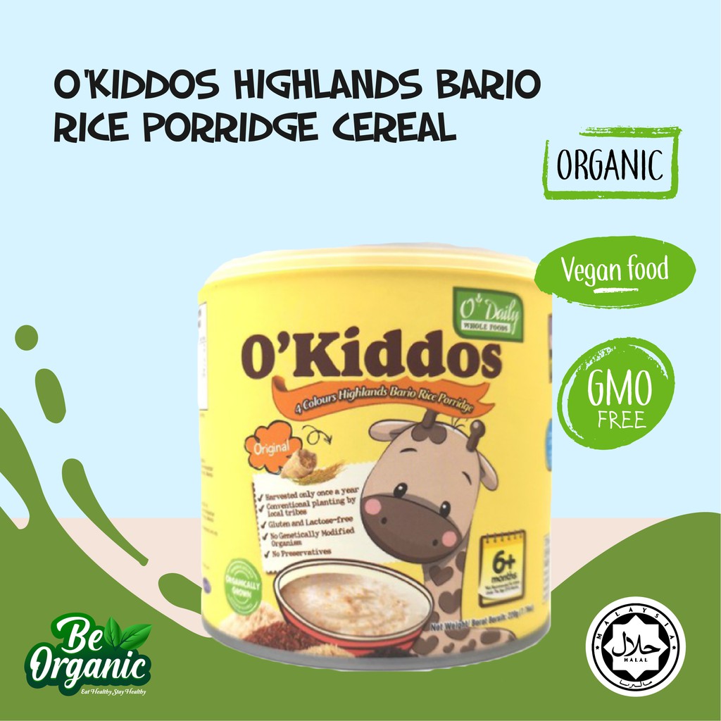 Be Organic Certified Organic O'Kiddos Highlands Bario Rice Porridge ...