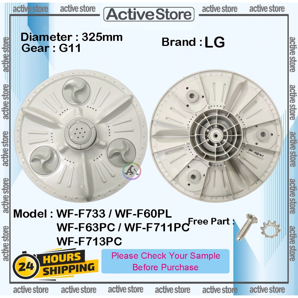 LG Washing Machine Pulsator Plate 325MM Gear11 WF-F733 WF-F60PL WF ...