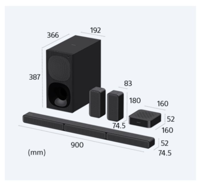Sony HT-S40R 600W 5.1ch Home Cinema Soundbar with Wireless Rear HTS40R ...
