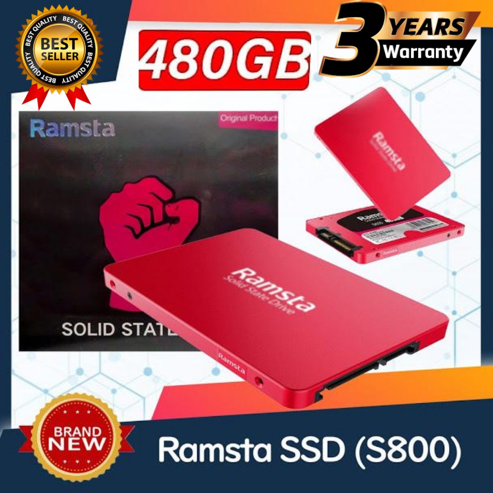 🔥Hot🔥 Ready Stock Ramsta S800 480GB SATA3 High Speed SSD Solid State ...