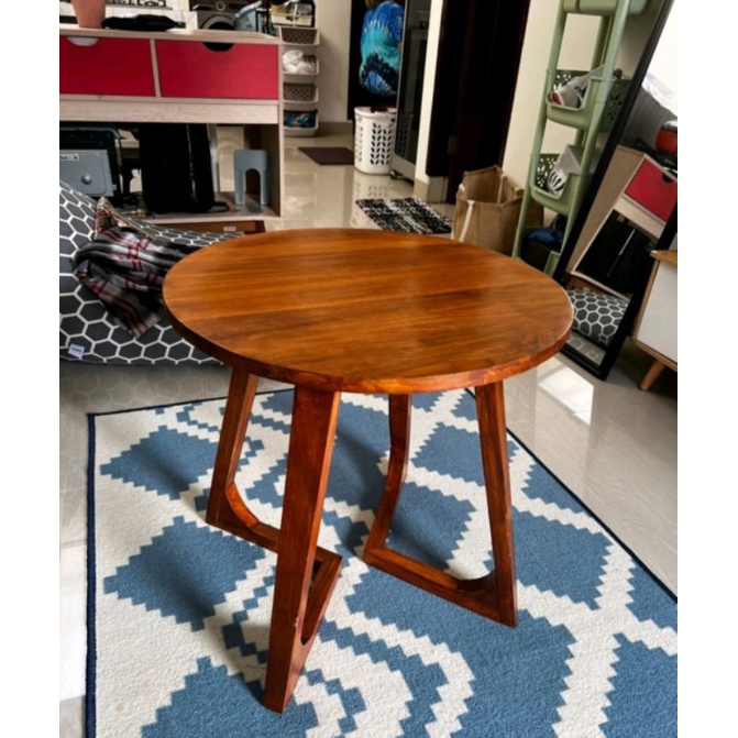 KAYU Minimalist Terrace Table/Round cafe Table/Round Table 55x55cm Teak ...