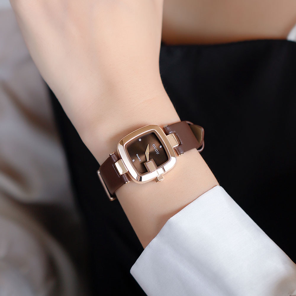 Guou ancient European watch women's Fashion Square women's watch simple ...