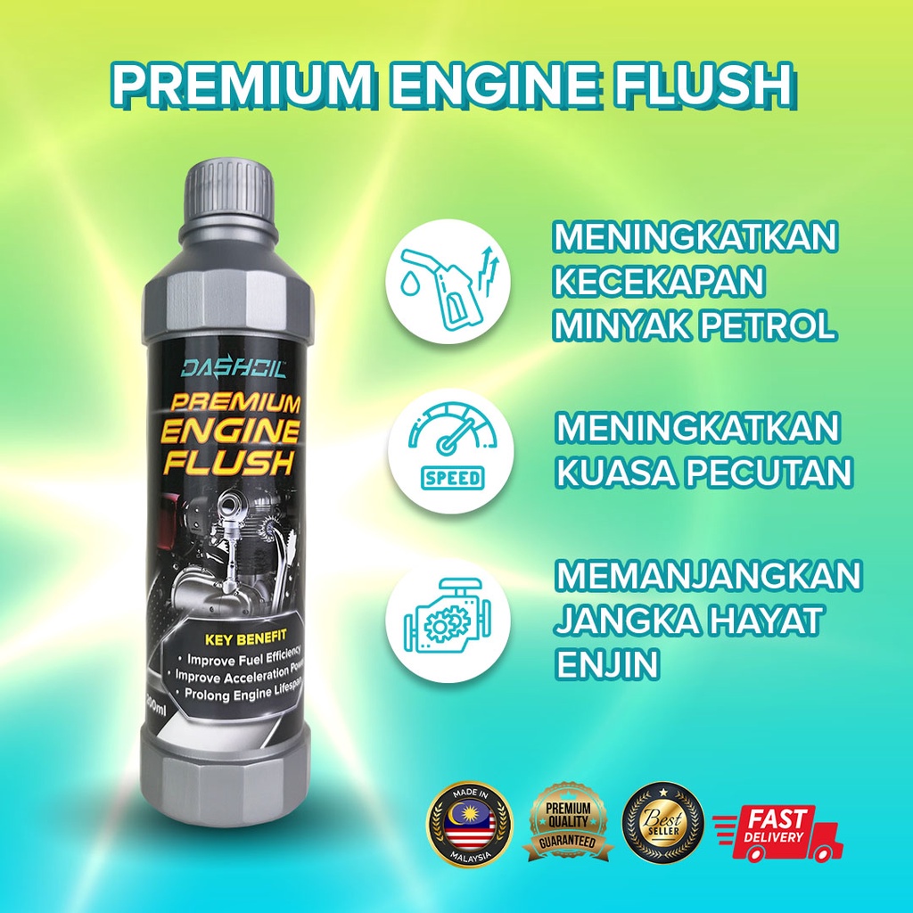 DashOil Premium Engine Flush 200ML 4T, 4AT, LC135, Y15ZR, RSX150, RS150, EX5, FZ150I, KAWASAKI ...