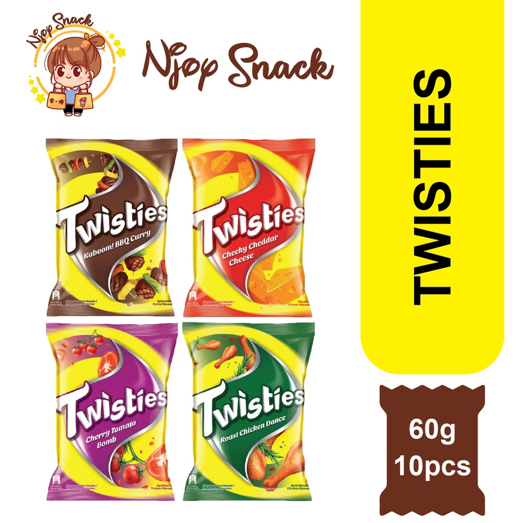 60g x 10's TWISTIES (BBQ CURRY / CHEESE / TOMATO / CHICKEN) | Shopee ...