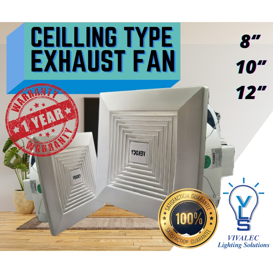 Exhaust Fan 8 / 10 / 12 '' Ceiling Household Exhaust Fan / Ventilator ...