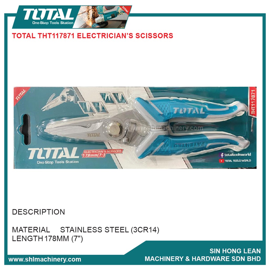TOTAL THT117871 Electrician’s Scissors (7'') | Shopee Malaysia