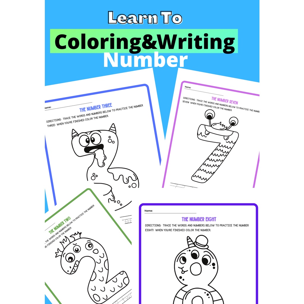 Pdf Learn To Writing Tracing Drawing Coloring Number Learning Fun ...