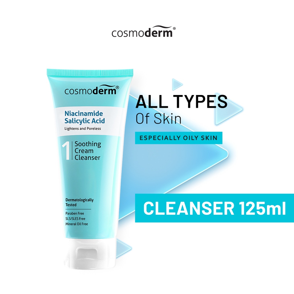 Cosmoderm Niacinamide Salicylic Acid Soothing Cream Cleanser 125ml ...