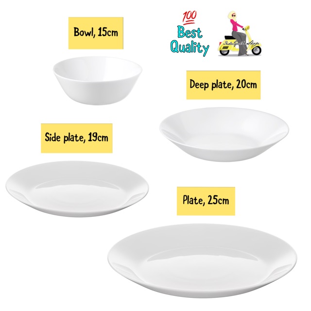 Pinggan IKEA OFTAST (Plate / Side Plate / Deep Plate / Bowl) | Shopee ...