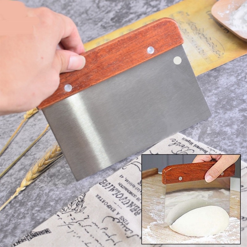 🔥Ready Stock🔥Wooden Handle Stainless Steel Scraper Kitchen Hawker ...
