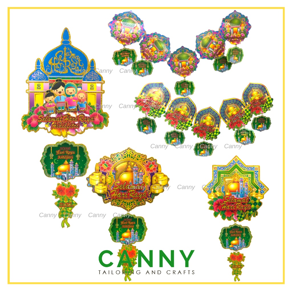 [HARI RAYA 2022] 3D HARI RAYA DEKO KAD GANTUNG GLITTER / HIASAN HARI ...