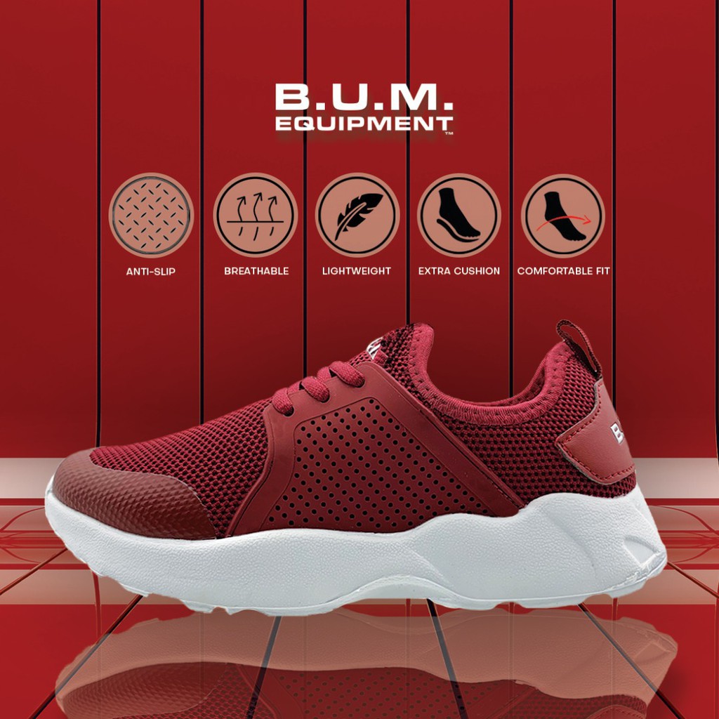BUM Equipment Unisex Sport Shoes B69065 / B69066 (Black / Red) | Shopee ...