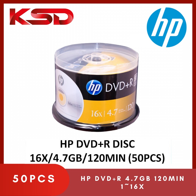 HP DVD+R 4.7Gb 120Min 1~16X (50 pcs) | Shopee Malaysia