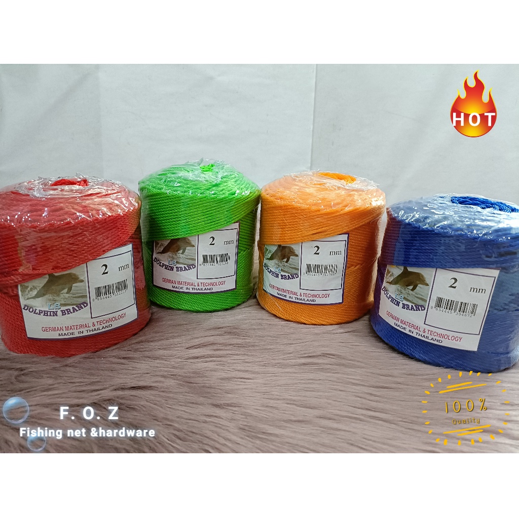 PE Rope 2mm Colour Red & Green & Orange & Blue Tali PE 180Mtr | Warna ...