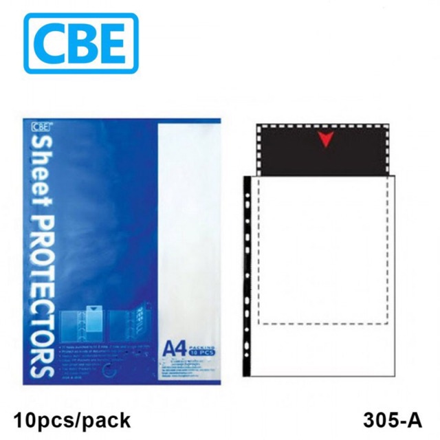 CBE A4 11 Holes Sheet Protector 305A 10'S/Pack For 2/3/4 D-Ring Binder ...