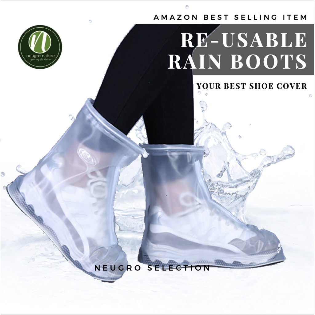 Neugro Reusable Anti-Slip Rain Shoe Cover PVC Plastic Kasut Hujan 防水 防滑 ...