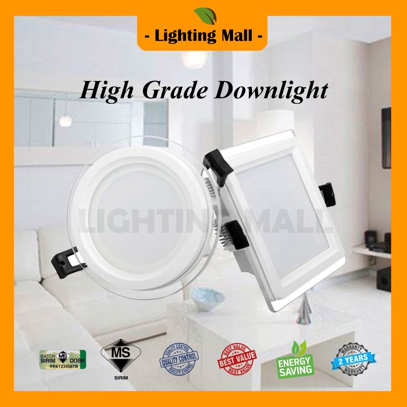 [2 Year Warranty] 6" 18W / 4" 12W GLASS LED DOWNLIGHT PANEL LIGHT ...