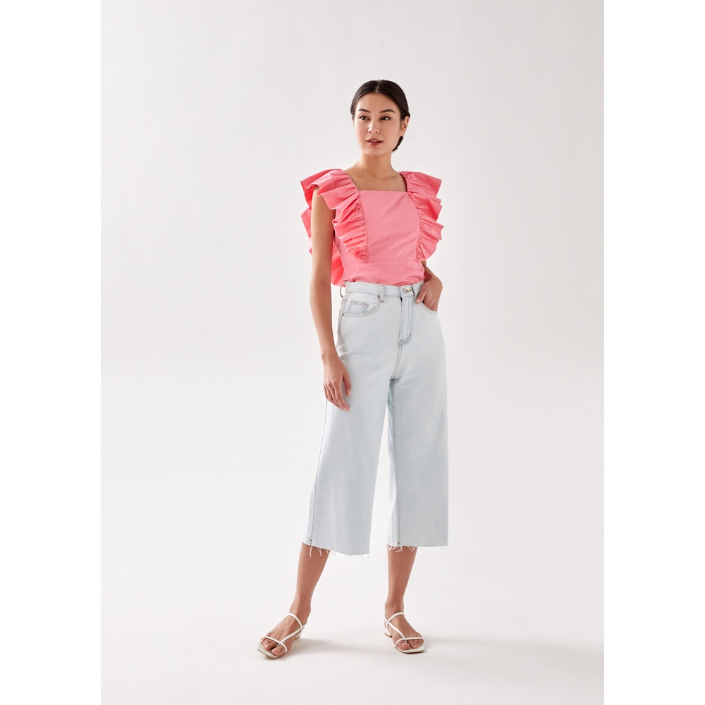 [Final Sale]: Ariyah Padded Ruffle Low Back Top | Shopee Malaysia