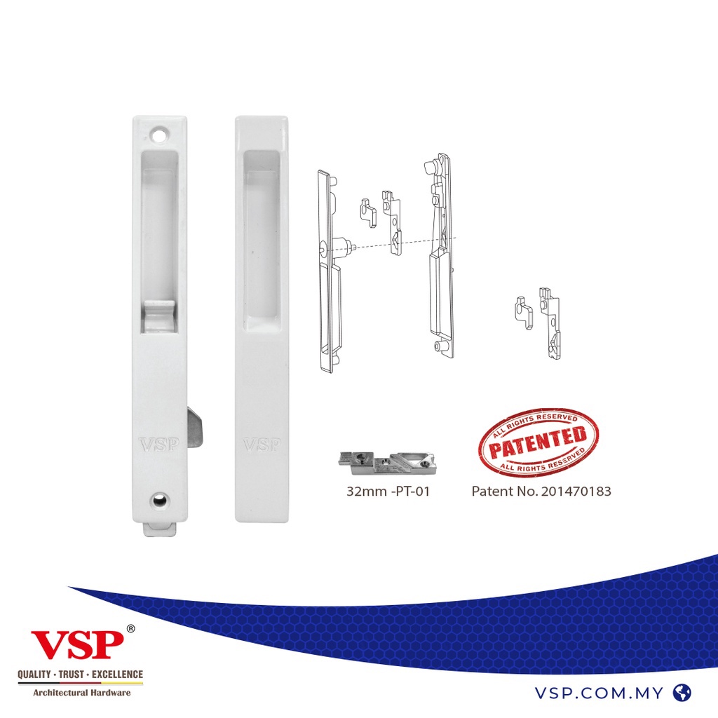 VSP-600VS-A-5 (NO KEY) Sliding Door Lock 25mm/32mm | Shopee Malaysia