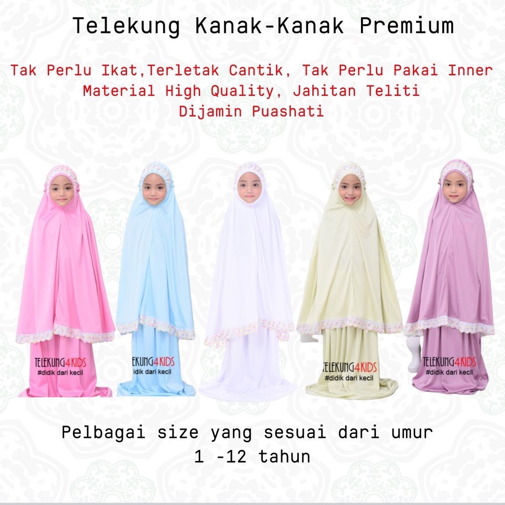 Telekung4Kids Telekung Budak Telekung Kanak Kanak Hanna 1 2 3 4 5 6 7 8 ...