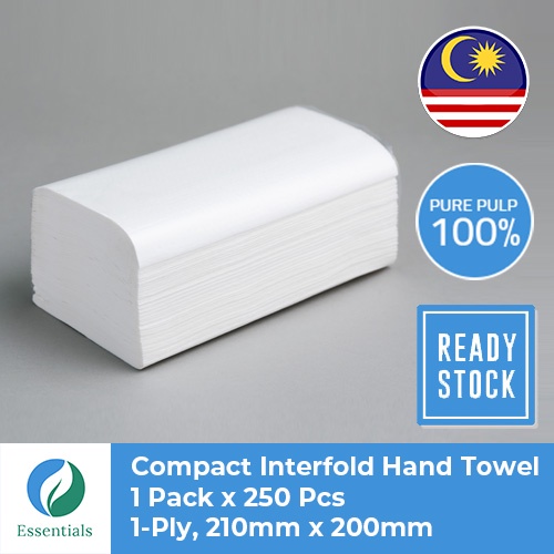 [1 PACK] Essentials Interfold Hand Towel Tissue Paper, Vfold, Lfold ...
