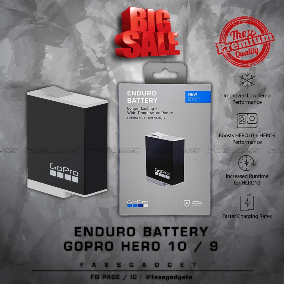 (🔥READYSTOCK🔥) GoPro Enduro Rechargeable Battery for HERO12 /HERO11 ...