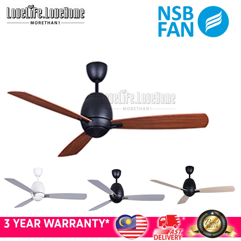 NSB Remote Control Ceiling Fan , Omega 52 inch ( BK / Mahogany ...
