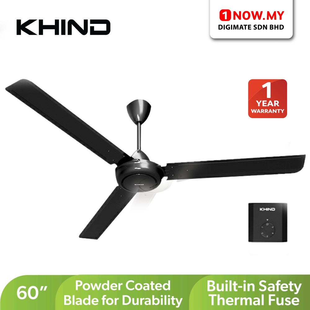 KHIND 60" Ceiling Fan (Black) CF618B | Shopee Malaysia