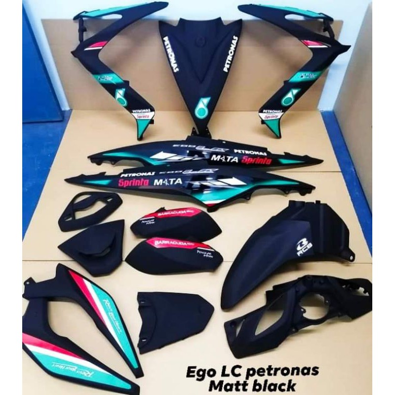 COVERSET YAMAHA EGO LC/ EGO LC FI MATT BLACK PETRONAS DESIGN | Shopee ...