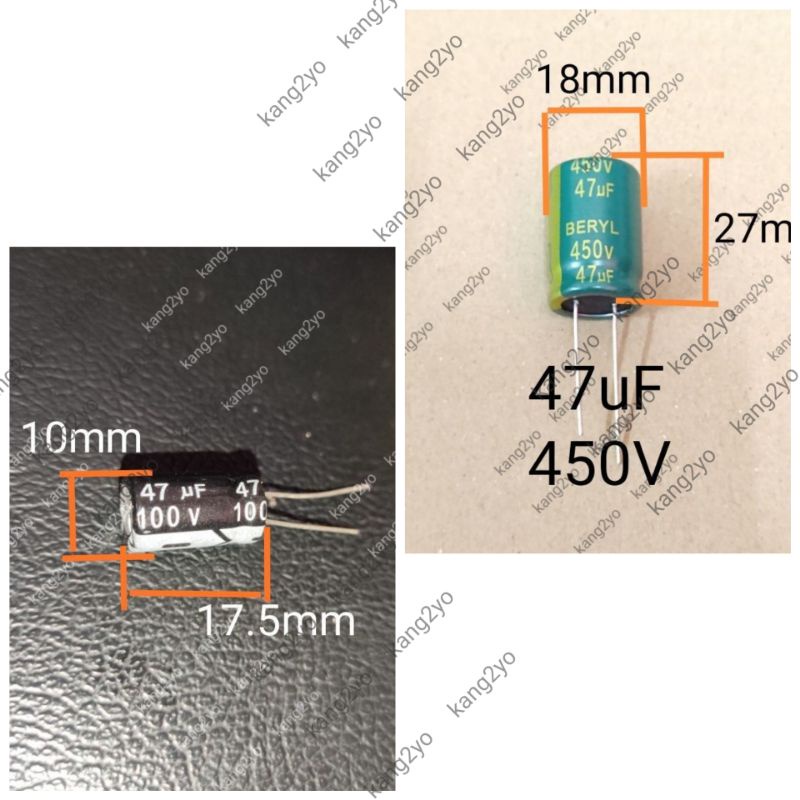 47uF 100V / 45uF 160V / 47uF 450V Capacitor Kapasitor | Shopee Malaysia