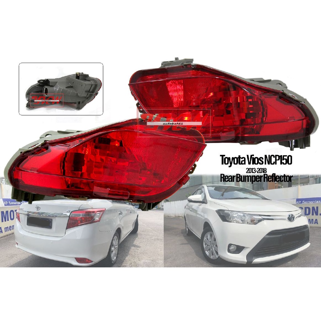 Toyota Vios NCP150 2013-2018 Rear Bumper Reflector Lamp Light Bumper ...
