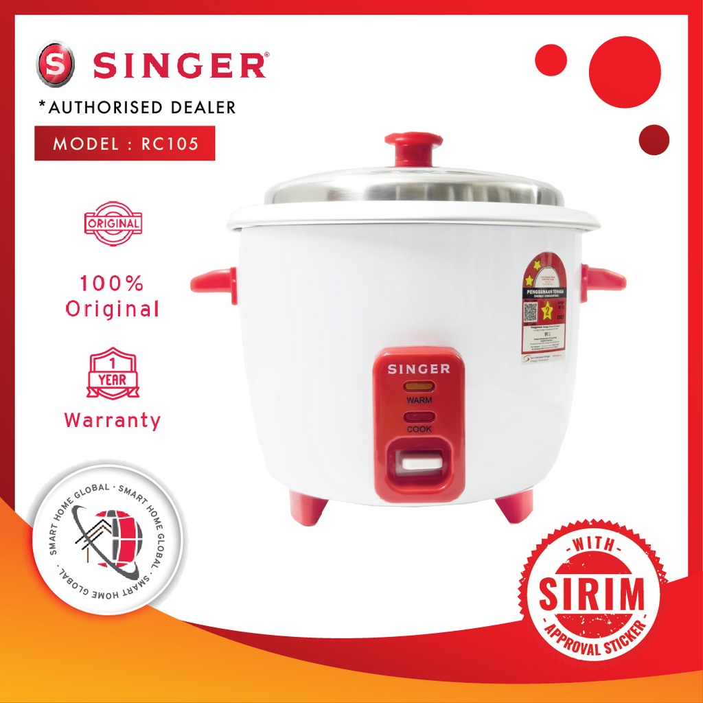 Singer RC105 1.0L Rice Cooker | Shopee Malaysia