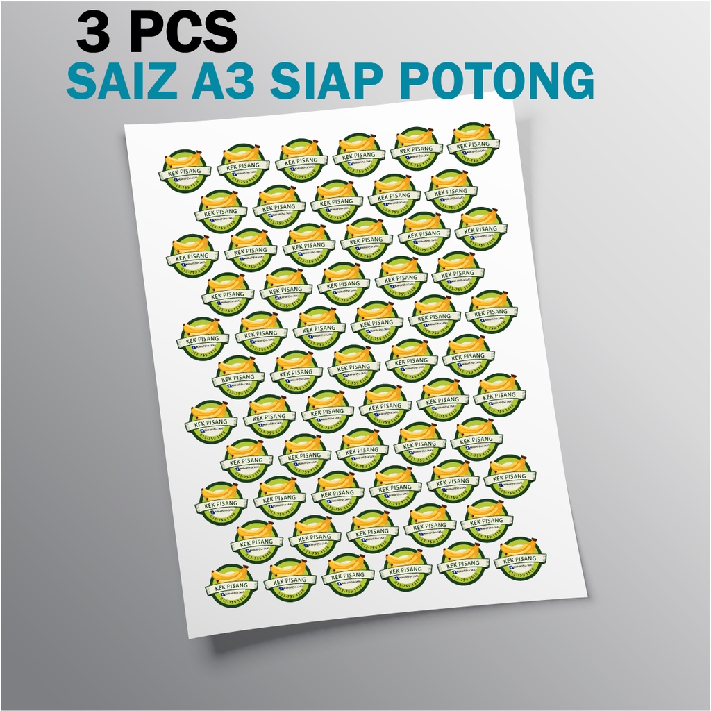 3pcs A3 stiker @ sticker produk Siap Potong | Shopee Malaysia