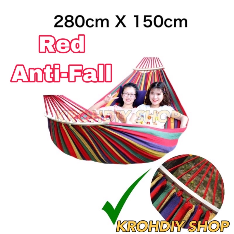 Buaian Gantung Portable Durable Comfortable Woven Nylon Rainbow Swing ...