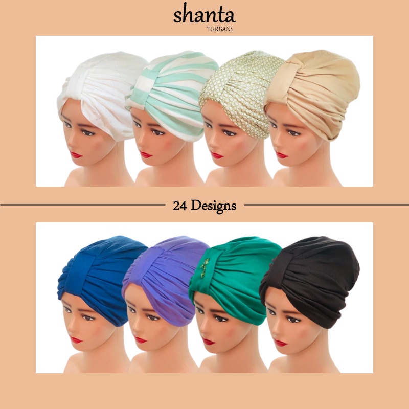 Women Fashion Instant Turban Various Designs - Shanta Turbans 145-168 ...