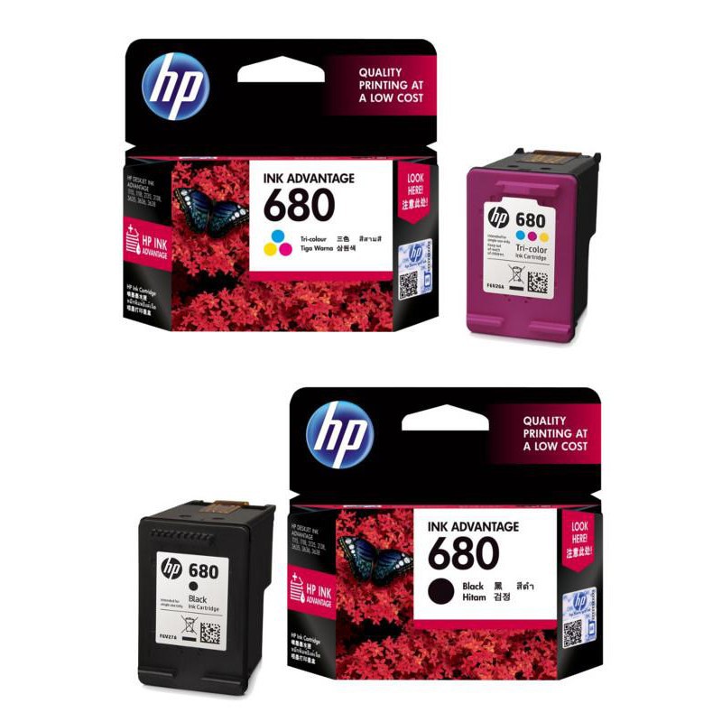 HP 680 Black / Color Original Ink Advantage Cartridge | Shopee Malaysia