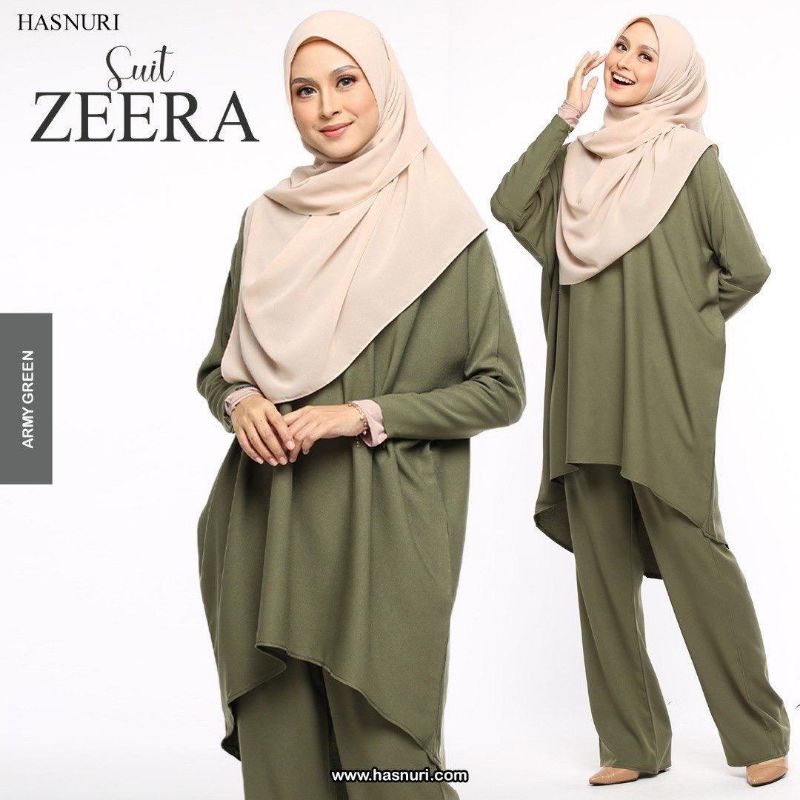 Suit zeera hasnuri abaya style abaya batwing baju muslimah set warda ...