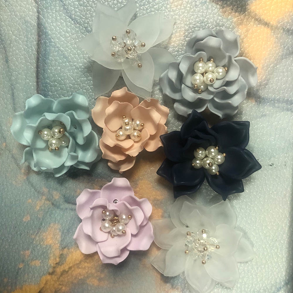Acrylic 3D Flowers Bunga/ Pearl Acrylic Flower Handmade/ Chunky Beads ...