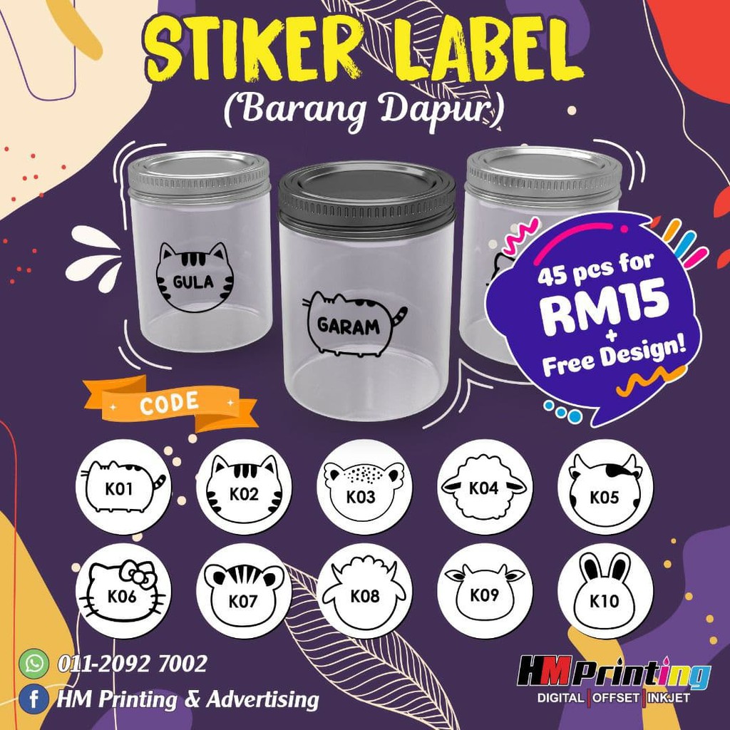 [FREE DESIGN] Stiker label Dapur Murah dan Berkualiti #stiker # ...